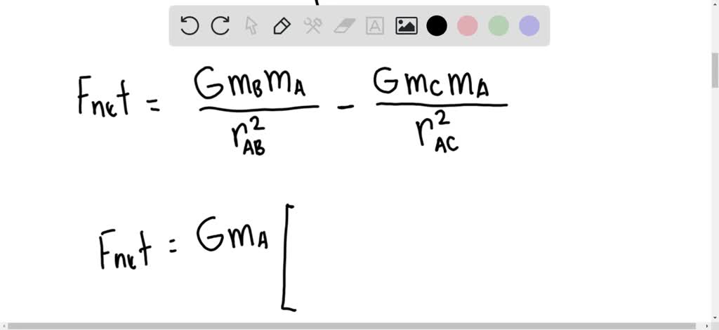 SOLVED: Find the magnitude and direction of the net gravitational force on mass A due to masses ...