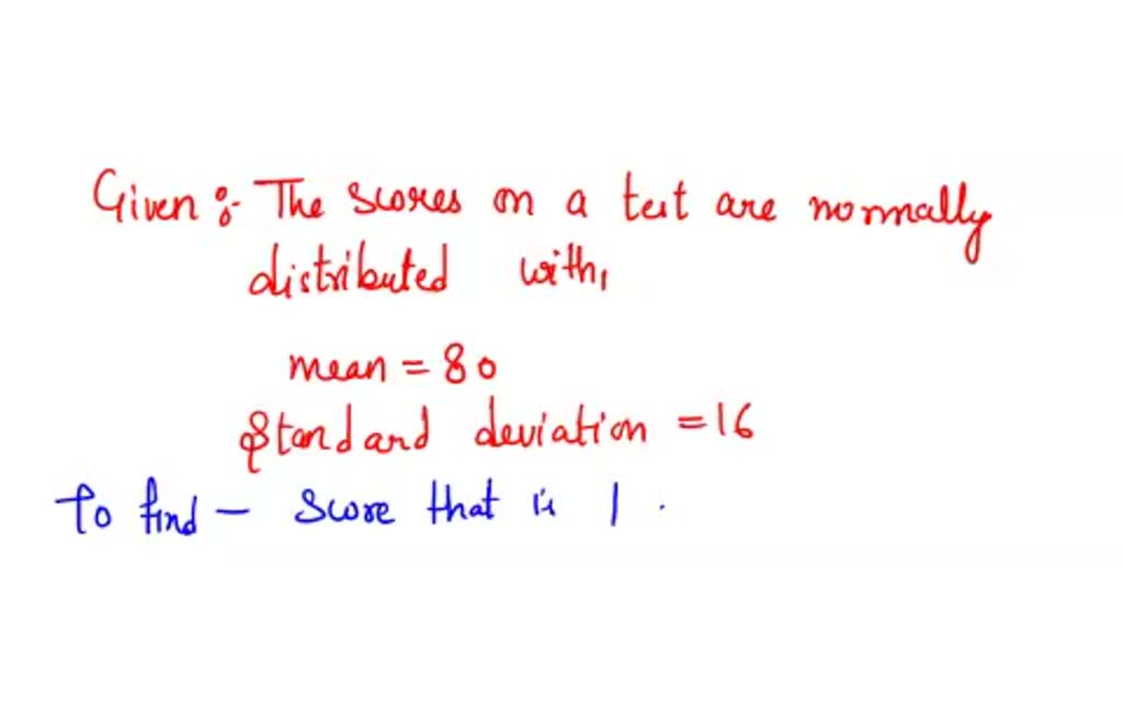 Solved The Scores On A Test Are Normally Distributed With A Mean Of 80