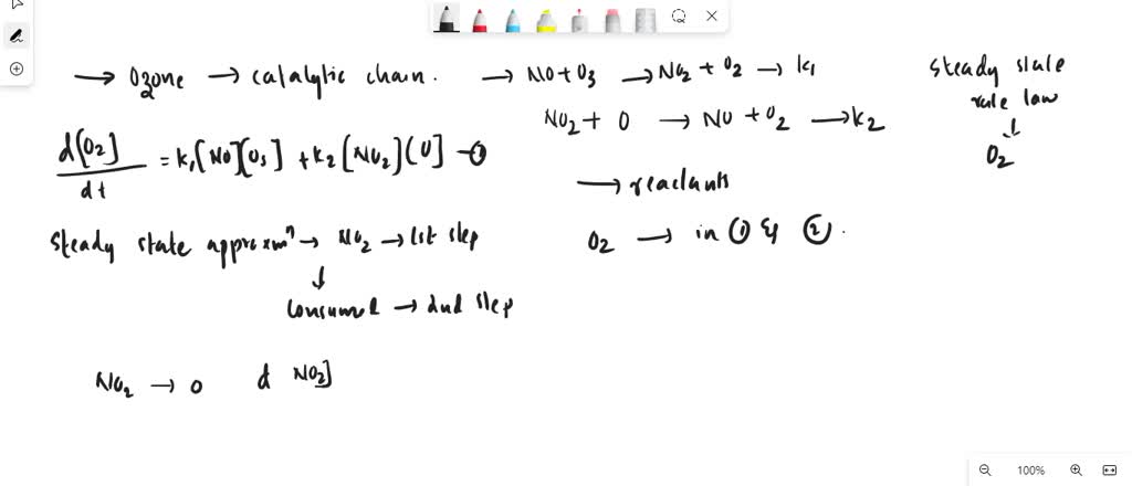 SOLVED: Ozone is decomposed by the catalytic chain NO + O3 to form NO2 ...