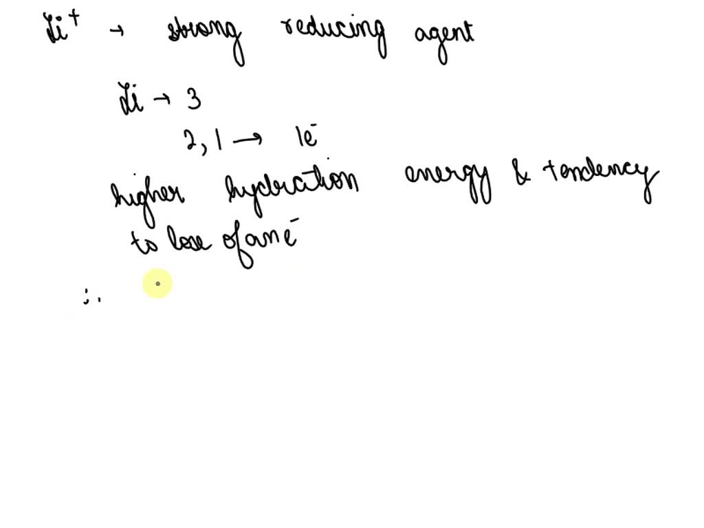 SOLVED: a. Explain why lithium metal, Li(s), is the strong reducing ...