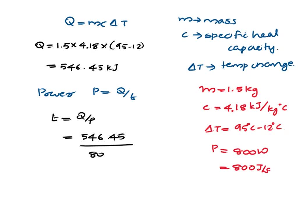 SOLVED: 1.5 kg of liquid water initially at 12Â°C is to be heated to ...