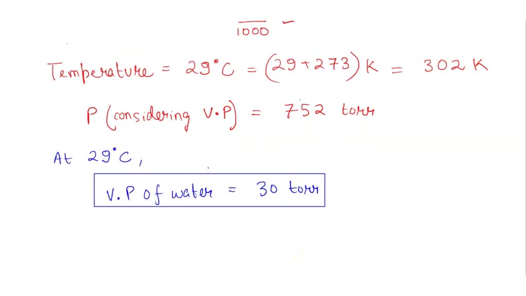 SOLVED: Taking into account the vapor pressure of water, how many moles ...