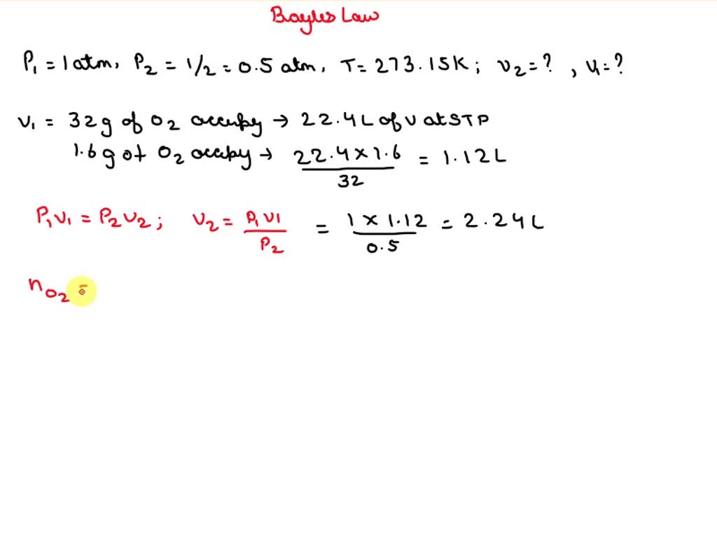 SOLVED: A vessel contains 1.6 g of dioxygen at STP (273.15 K, 1 atm pressure ). The gas is now ...