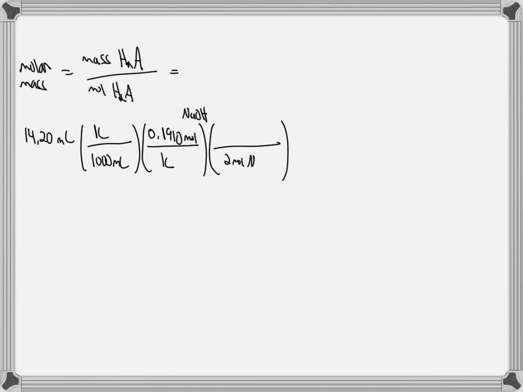 SOLVED: 'A 0.1310 g sample of an unknown diprotic acid is diluted to 100.00 mL and titrated by ...