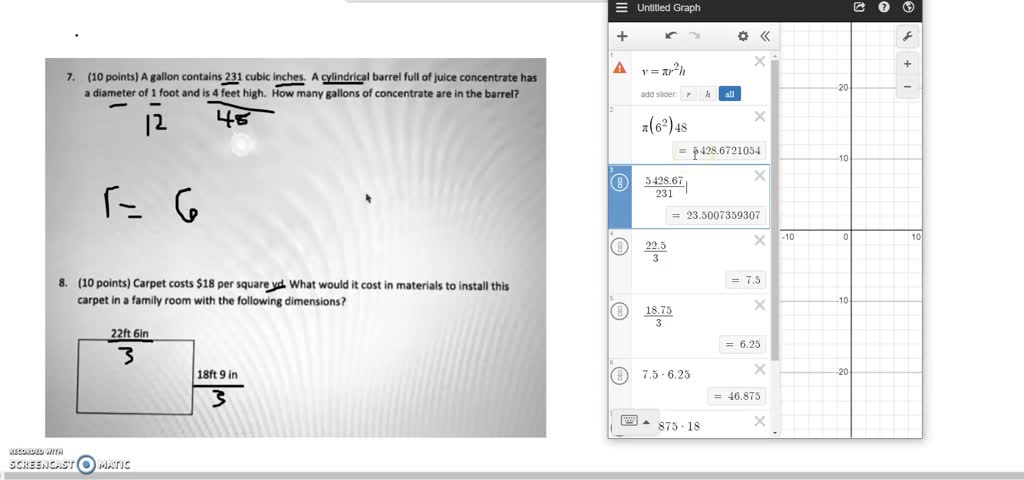 SOLVED: (10 points) A gallon contains 231 cubic inches A cylindrical ...