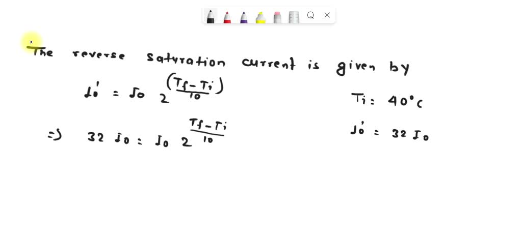 SOLVED: The reverse saturation current of a Si-based p-n junction diode ...