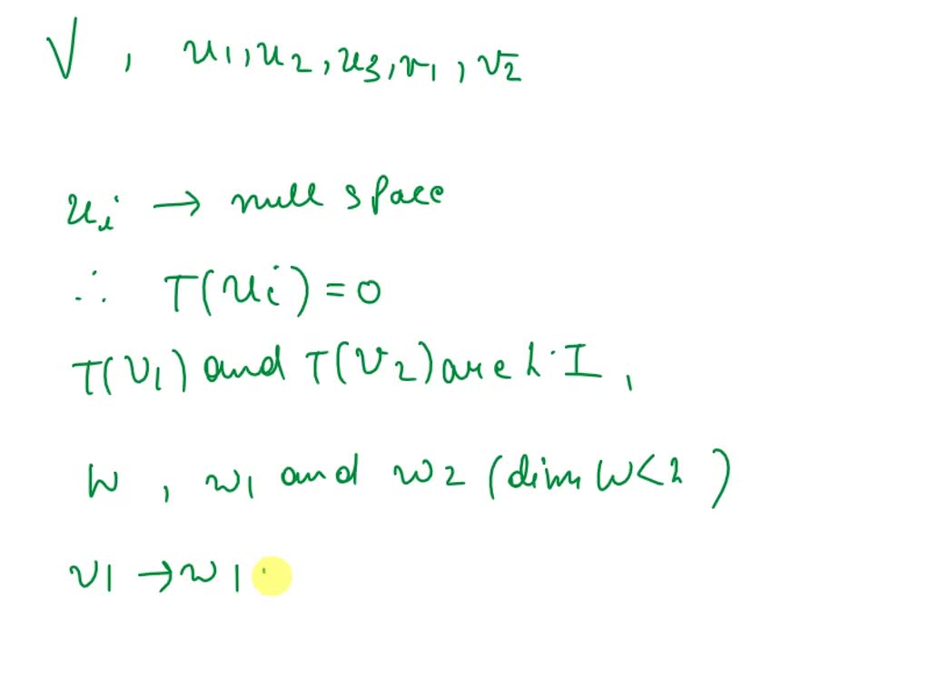SOLVED: Give an example of a linear map 𝑇 with dim null 𝑇 = 3 and dim range 𝑇 = 2.