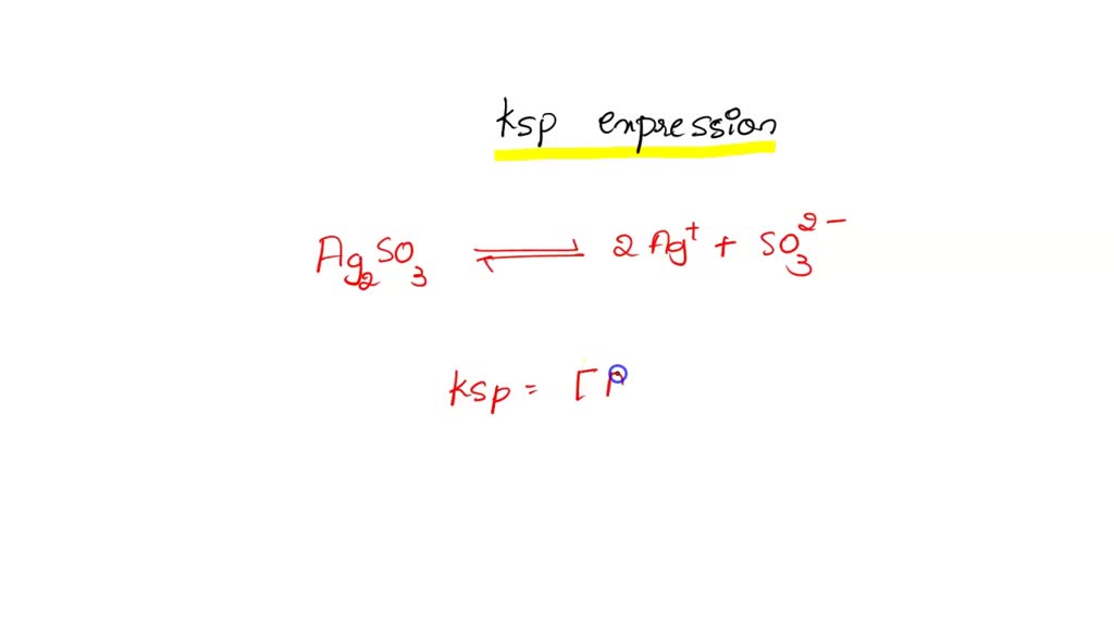 SOLVED: 1). Write the Ksp expression for the sparingly soluble compound ...