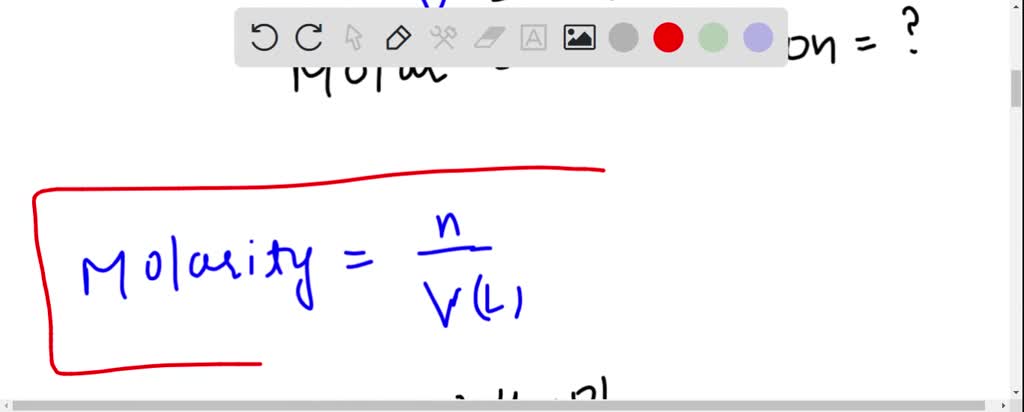 SOLVED: Concentration and the Molarity Equation 3. Use the Molarity ...