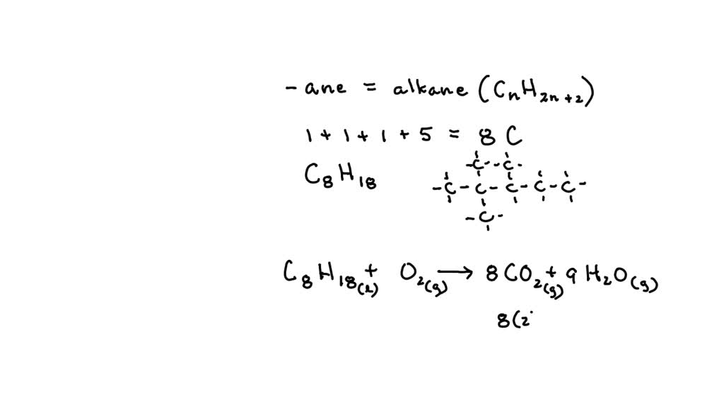 SOLVED: Write balanced equation for the complete combustion of the ...