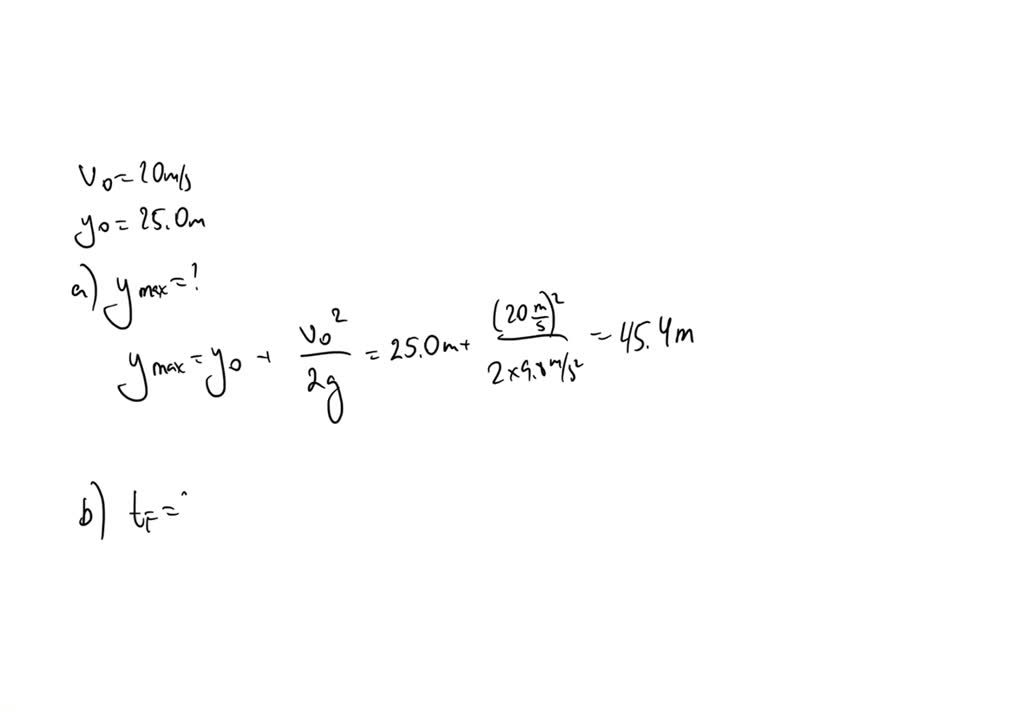 SOLVED: A ball is thrown vertically upwards with velocity of 20m/s from the top of multi-storey ...