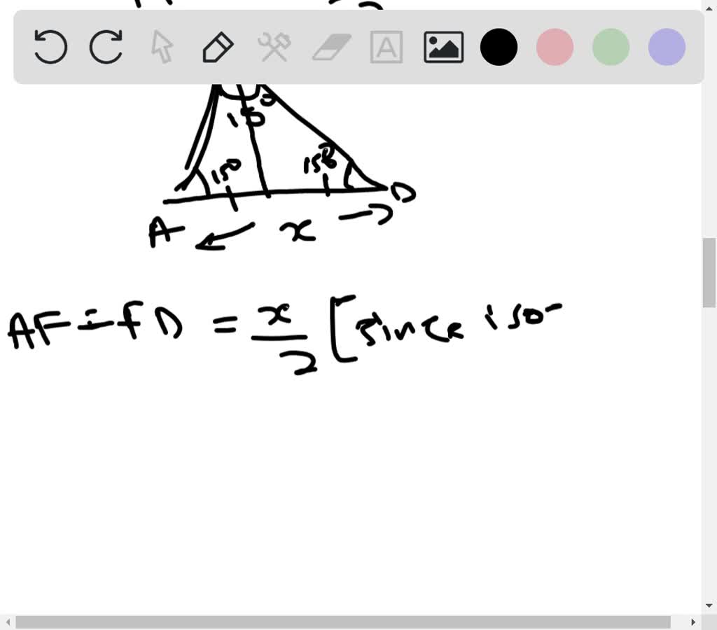 SOLVED: A square section ABCD has one of its sides equal to x. Point E is inside the square ...