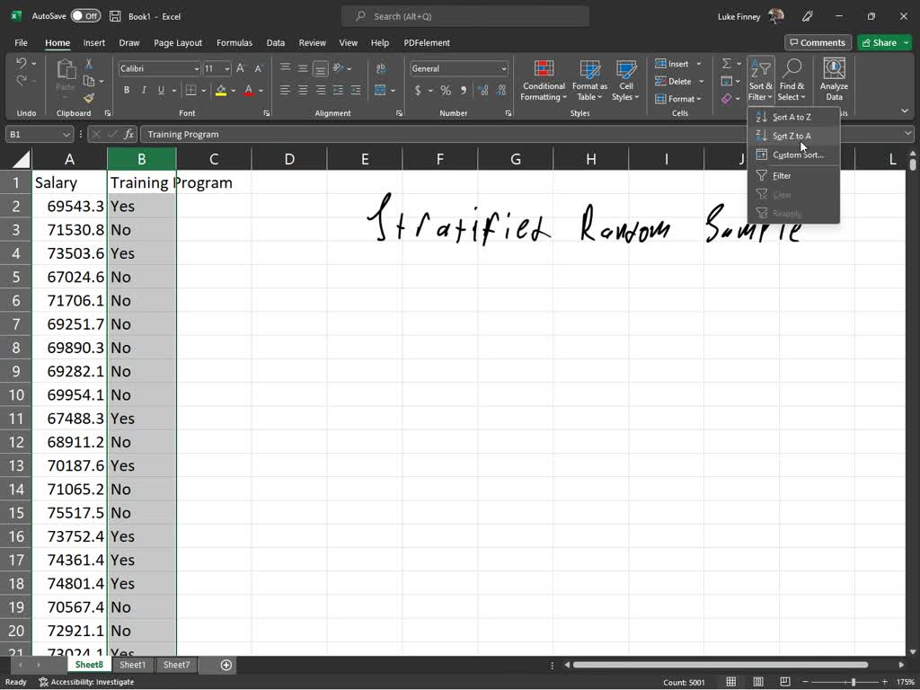SOLVED: Use a two-step procedure to select a simple random sample of 50 EAI employees. Click on ...