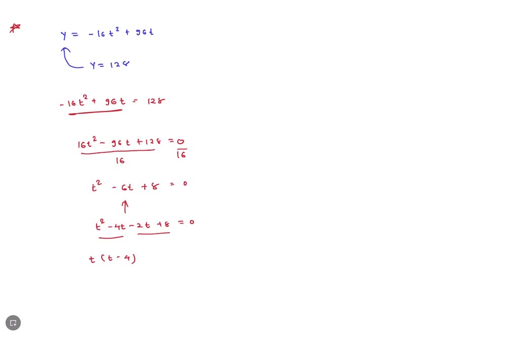 SOLVED: A projectile is fired vertically upward with a velocity of 96 ft/s, so its position ...