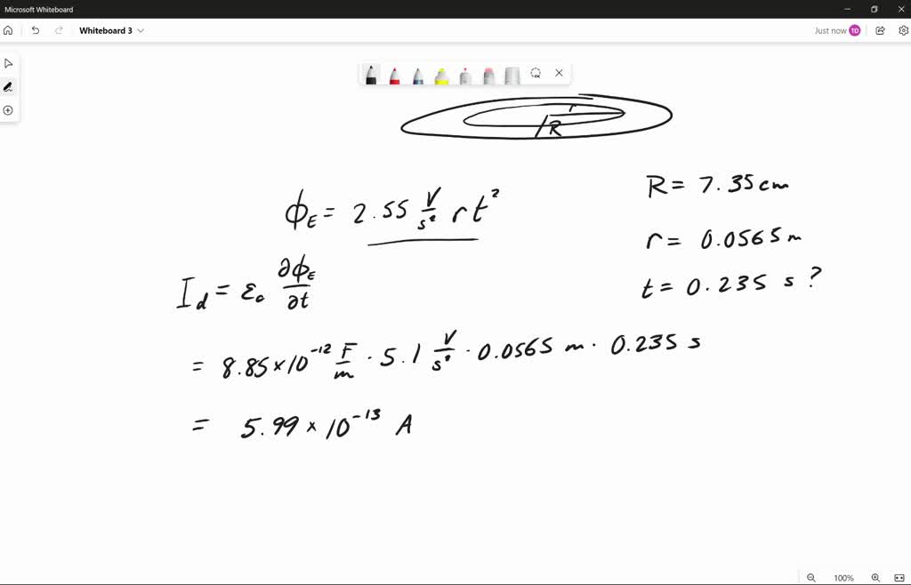 SOLVED: The circular region with radius R = 7.35 cm shown in the figure ...