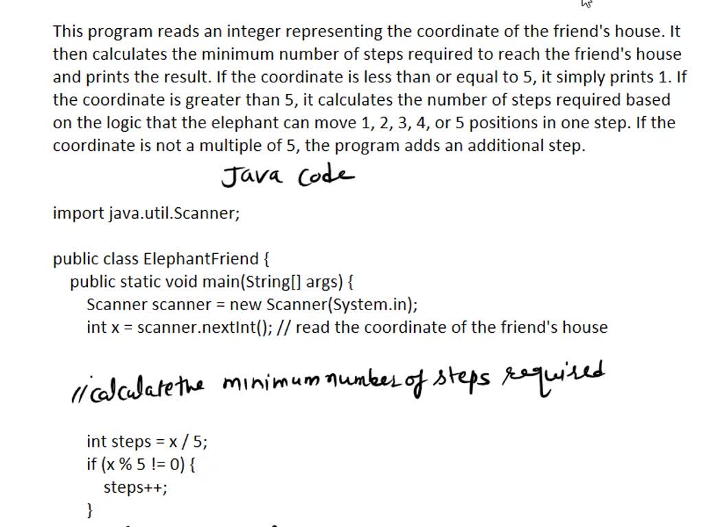 SOLVED: Write a program in Java language: An elephant decided to visit his friend. It turned out ...