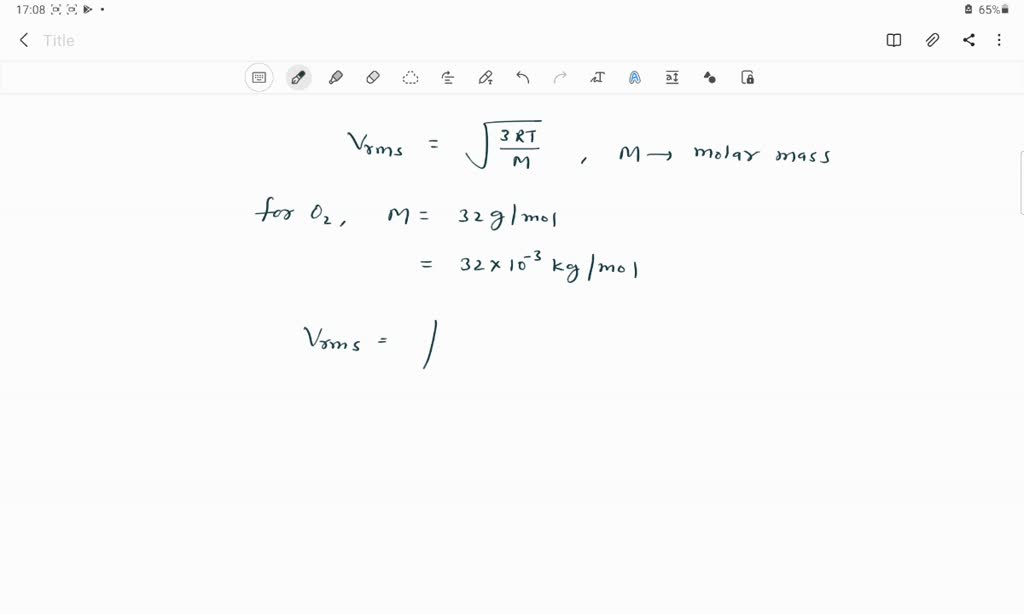 SOLVED: Calculate the rms speed of an oxygen gas molecule, O2, at 25.0 ...
