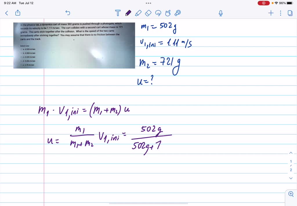 SOLVED: Two carts are on a flat surface of negligible friction. Cart A ...