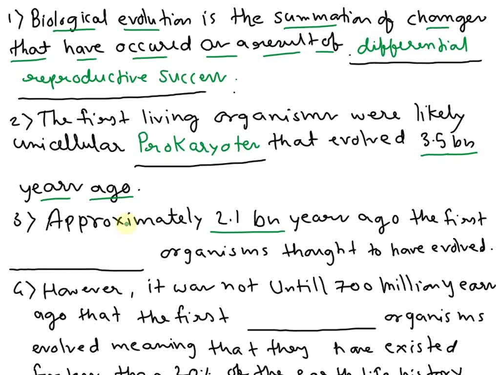 SOLVED: Biological evolution is the summation of changes that have ...