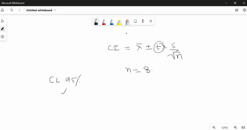 SOLVED: The formula for 95% confidence interval using the t ...