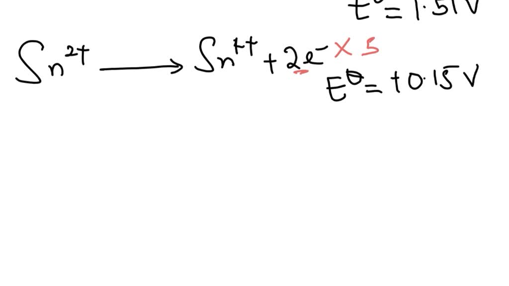 Two half cell reactions of an electrochemical cell are given below :MnO–4(aq) + 8H+ (aq) + 5e– → ...