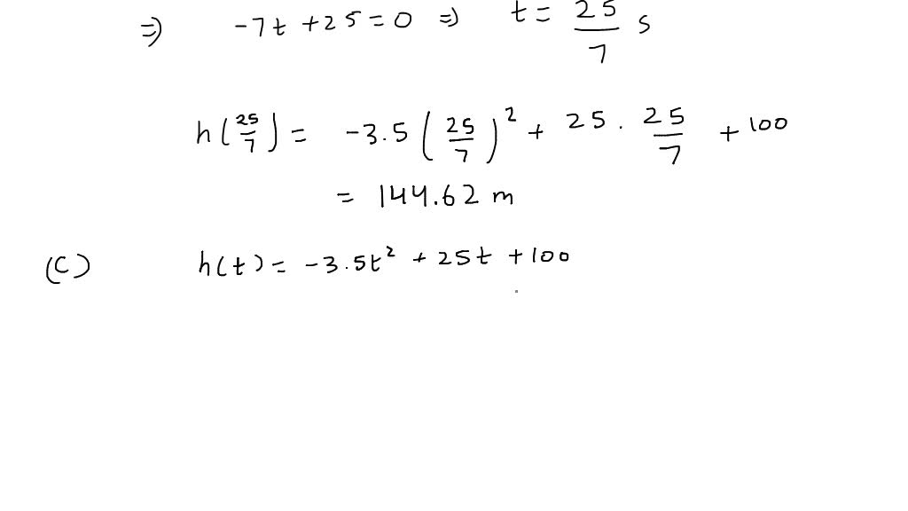 SOLVED: The equation describing a bullet fired straight up in the air ...