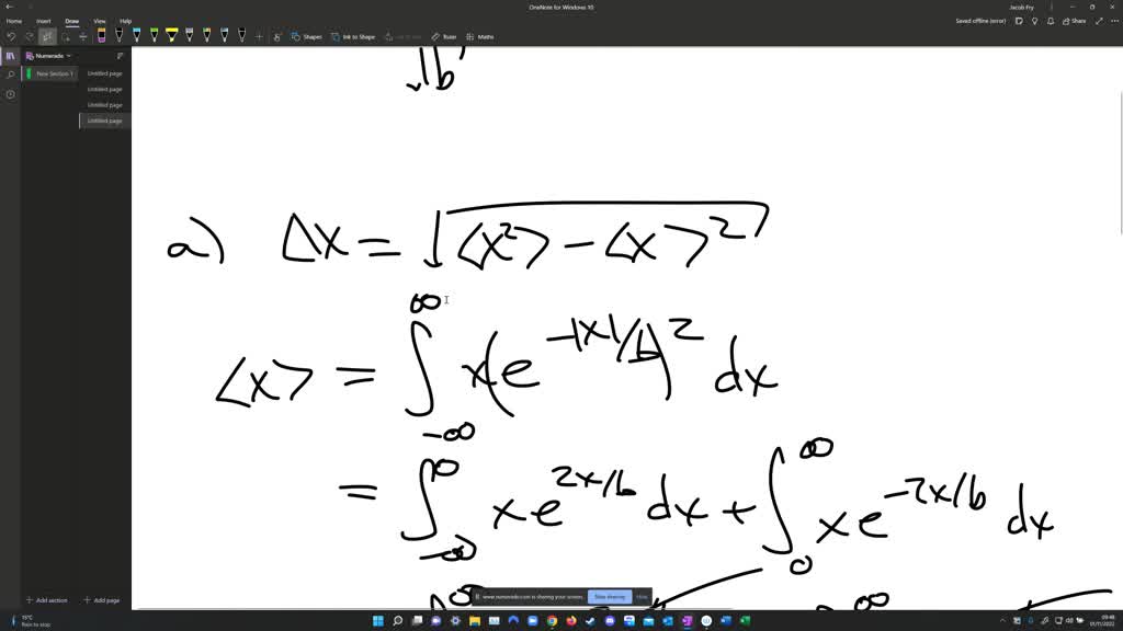 SOLVED: Consider the normalized wave function 𝜓 (x) = b−1∕2e−|x|∕b. (a ...