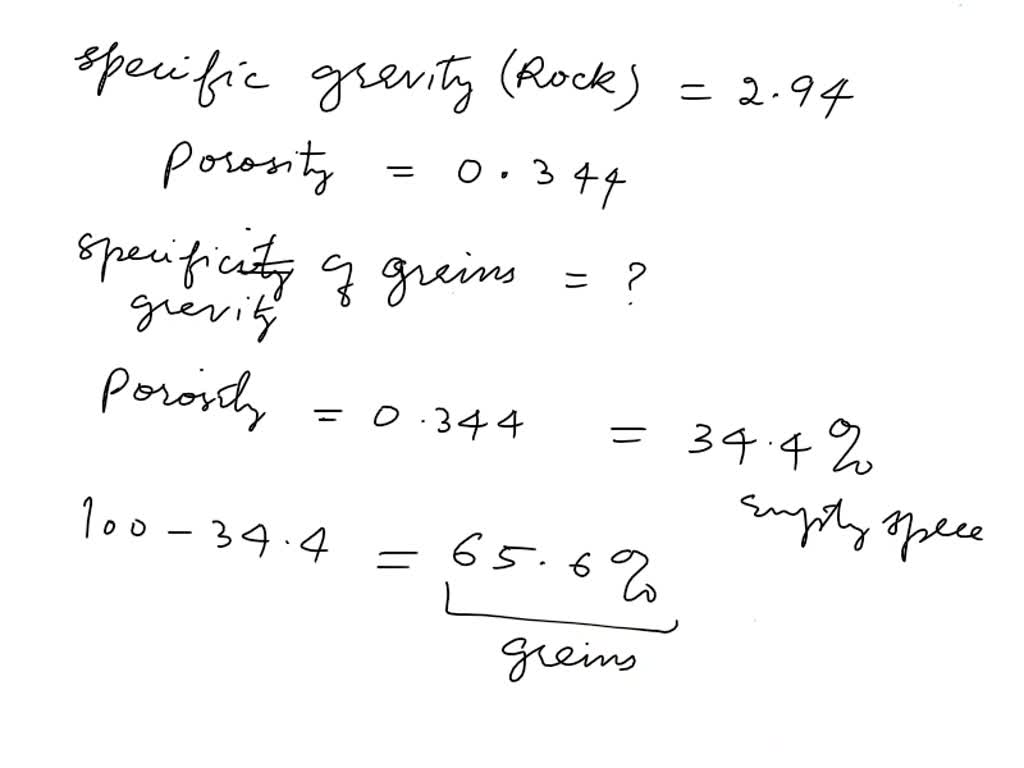 a soil sample has a porosity of 40% the specific gravity of solid is 2.70 calculate