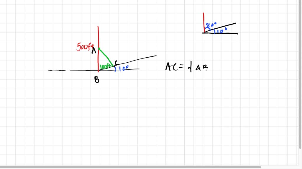 SOLVED: The height of a radio tower is 500ft and the ground on one side of the tower slopes ...