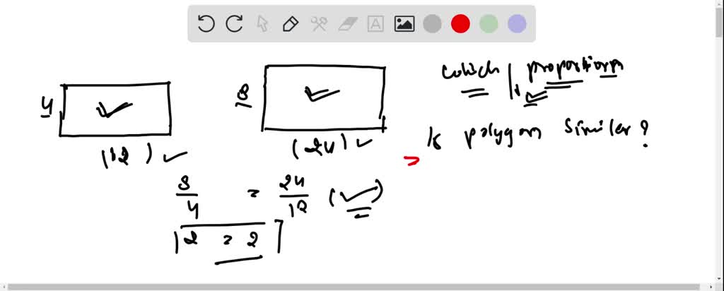 SOLVED: The two rectangles are similar. Which is the correct proportion ...