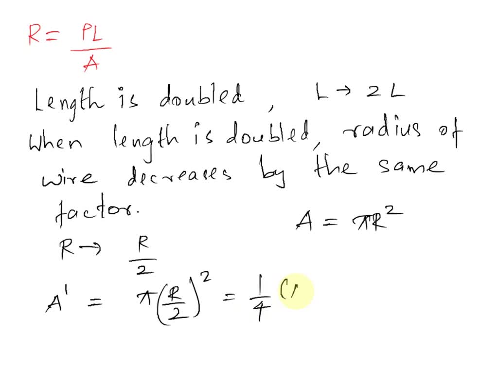 SOLVED: A copper wire having resistance 10 ohm is stretched to double ... SOLVED: A copper wire having resistance 10 ohm is stretched to double ...