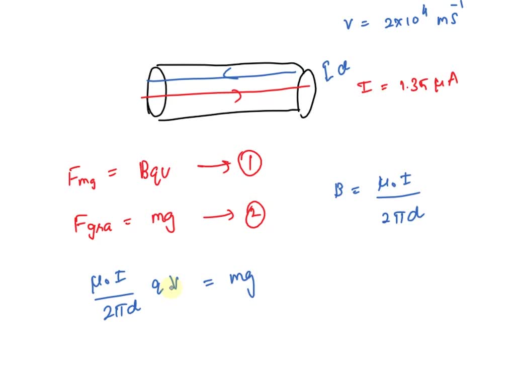 SOLVED: a) A wire is held horizontally in a vacuum chamber, and carries ...