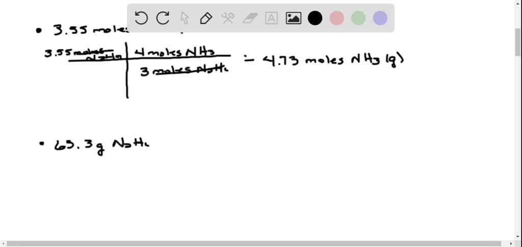 SOLVED: For the reaction shown, calculate how many moles of NH3 form when each amount of ...