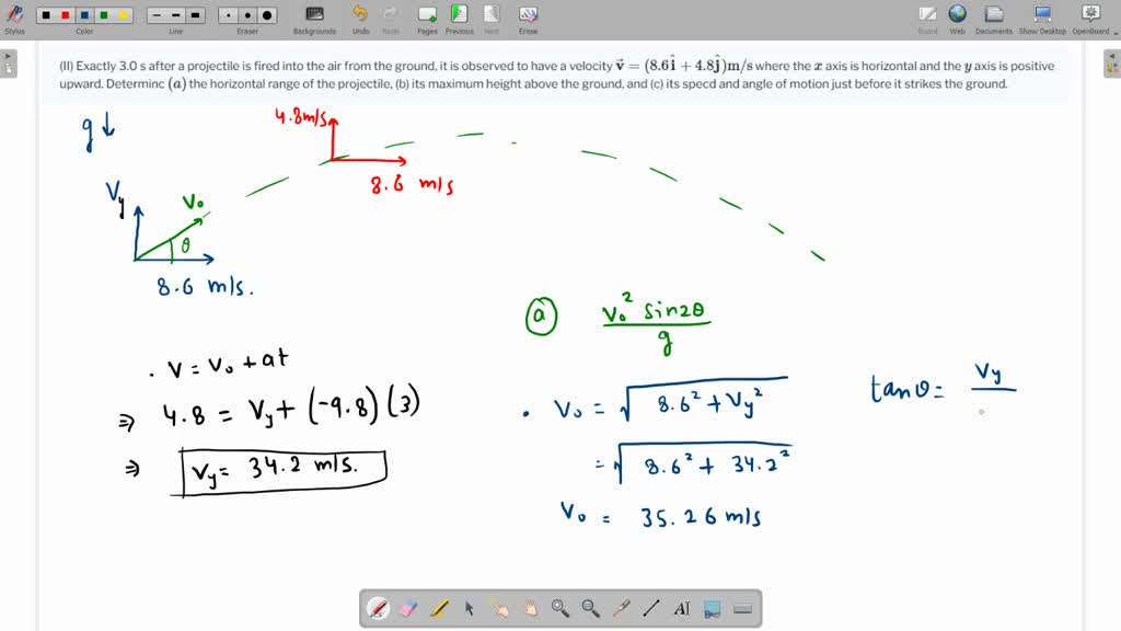 SOLVED: 'projectile is launched from point A with the initia conditions ...