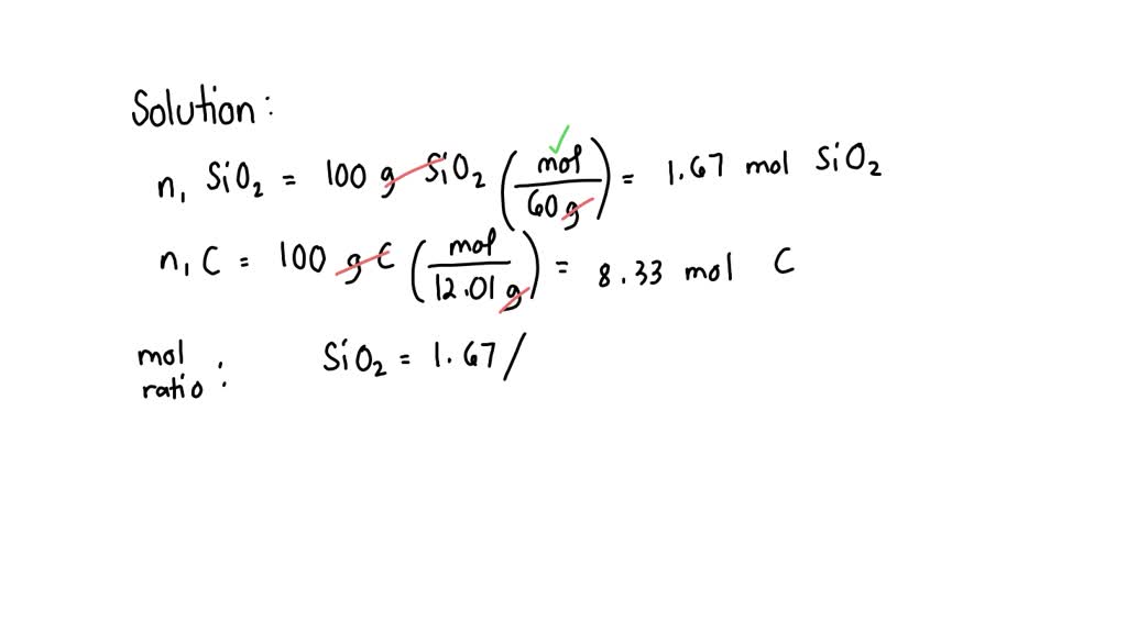 Silicon carbide, an abrasive, is made by the reaction of silicon dioxide with graphite: SiO2 ...