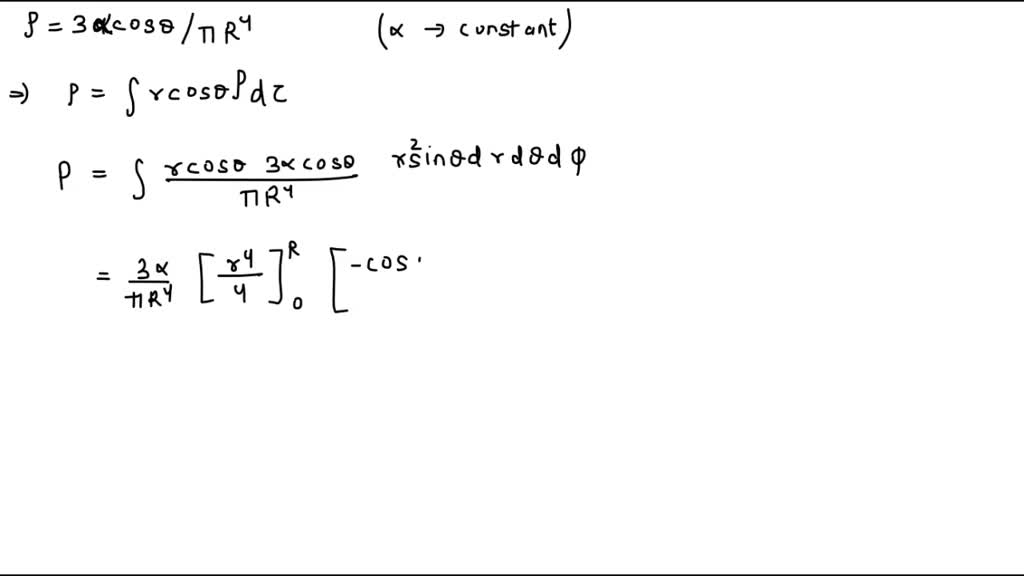 Solved A Solid Sphere Of Radius R Has A Charge Distribution In