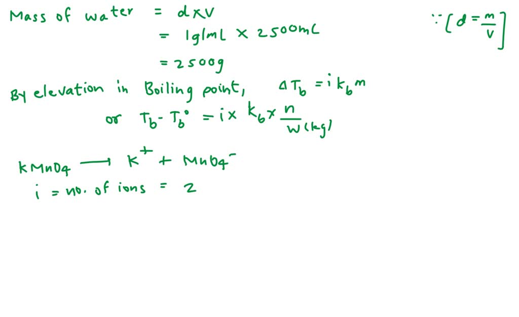 SOLVED: A solution is made by dissolving 2.632 g of potassium ...