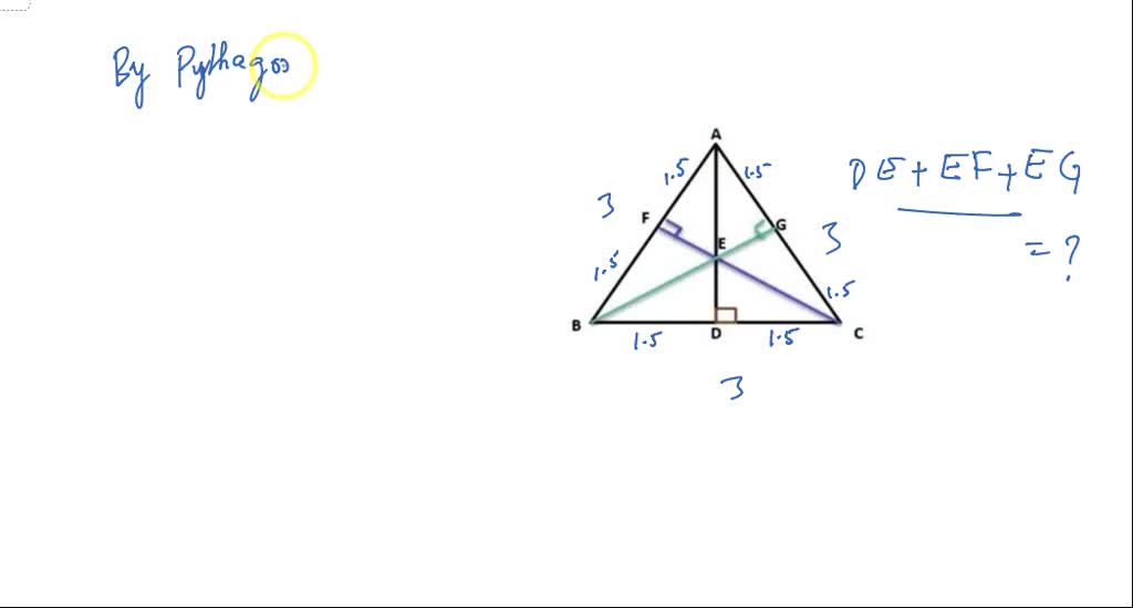 SOLVED: Equilateral triangle ABC has point E on the altitude of AD, of distance from D to If ...