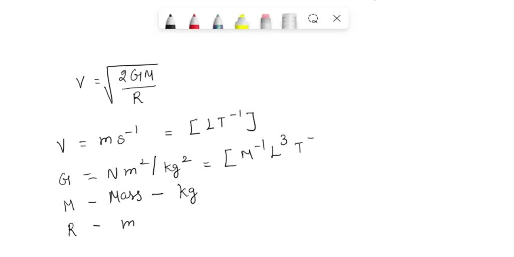 SOLVED: The escape velocity of a body is given by the square root of ...
