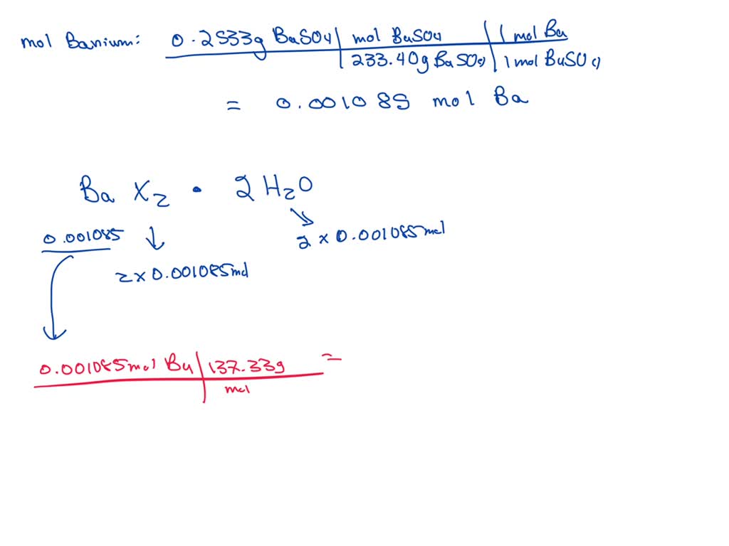 SOLVED: A certain barium halide exists as the hydrated salt BaXÂ·2H2O, where X is the halogen ...