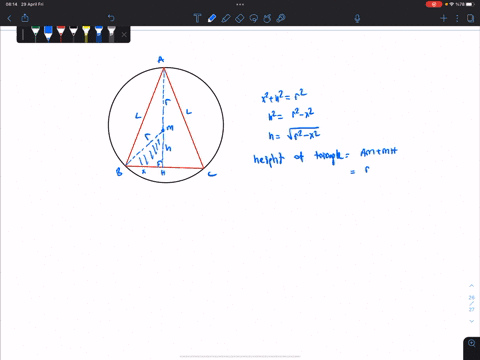 SOLVED: Find the dimensions of the isosceles triangle of largest area that can be inscribed in ...