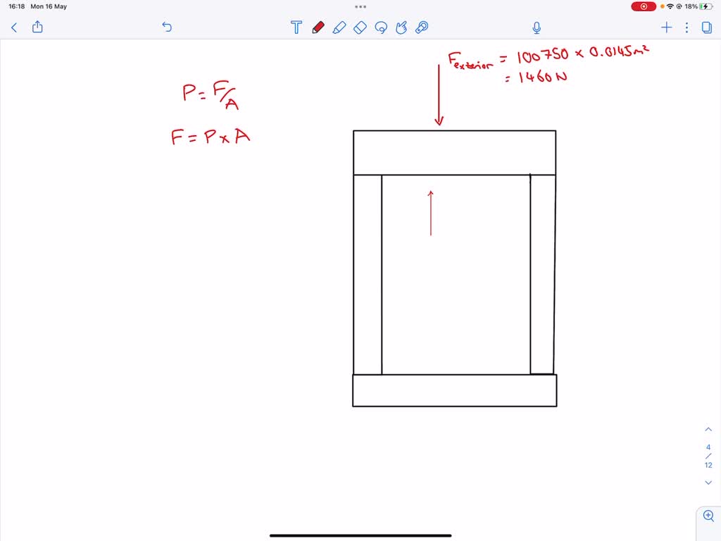 Two containers have a substantial amount of air evacuated out of them so that the pressure ...