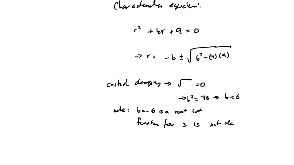 SOLVED: For the differential equation + bs' + 9s = 0, find the values ...