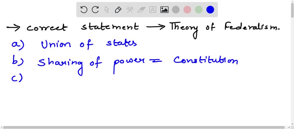 SOLVED: Identify the correct statement/s about the theory of Federalism in the Indian ...