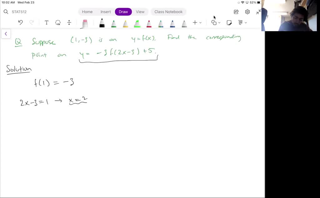 SOLVED: suppose (1,-3) is a point on the graph of y=f(x). find the ...