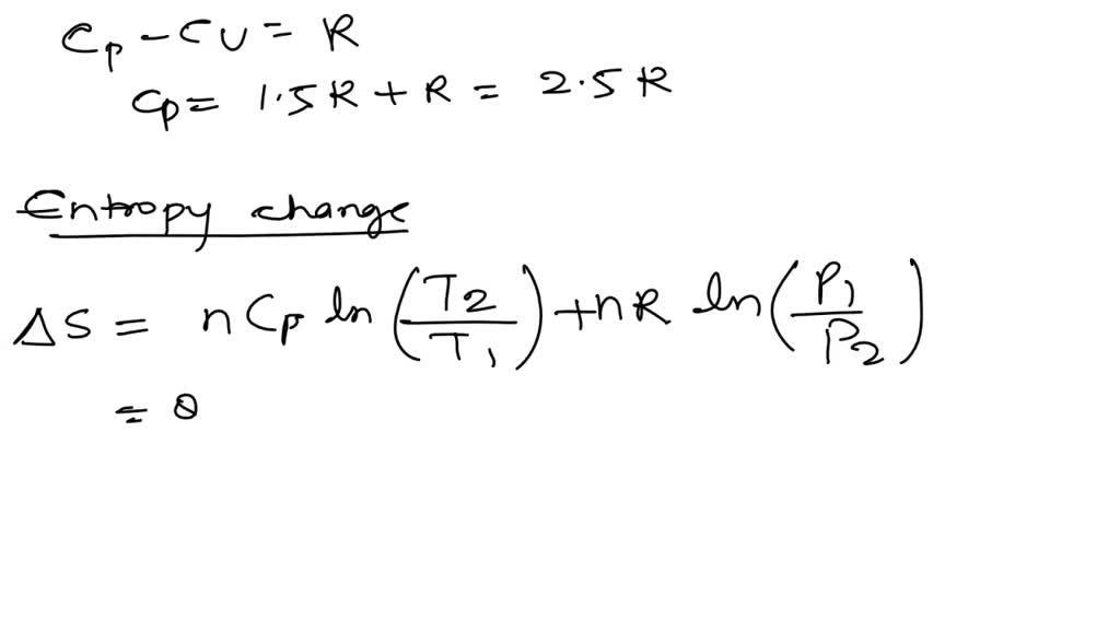 SOLVED: Calculate Î”S for the following change in state of 2.50 mol of ...