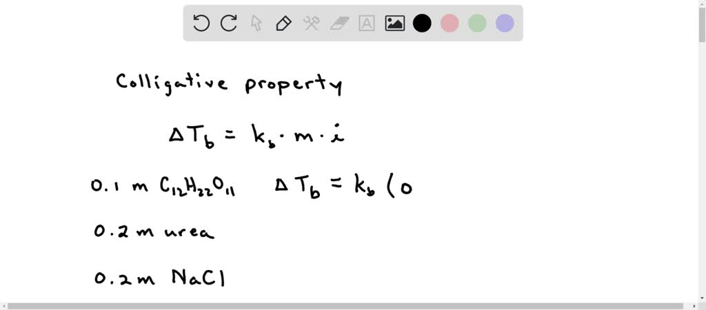 SOLVED: The elevation of boiling point for 0.1 m sucrose, 0.2 m urea ...