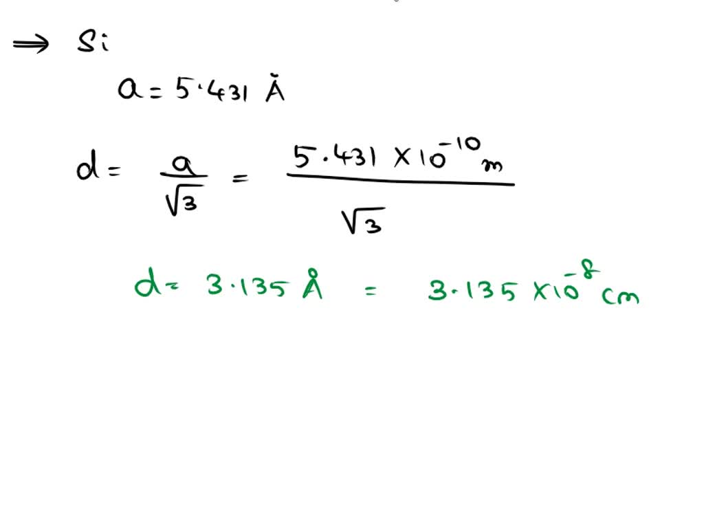 Solved How To Calculate The Distance Between Two Nearest Atoms In Cm