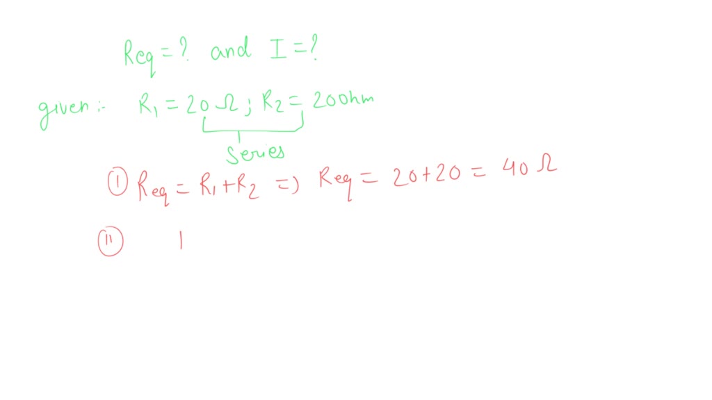 SOLVED: "R1 = 20 ohm and R2 = 20 ohm. Cell voltage is 7.5 V Find out (a ...
