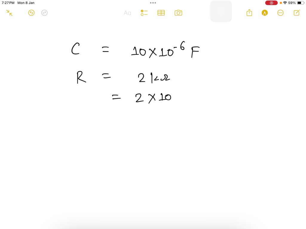 SOLVED: The time constant of an RC circuit where the capacitance is 3 F and the resistance is 10 ...